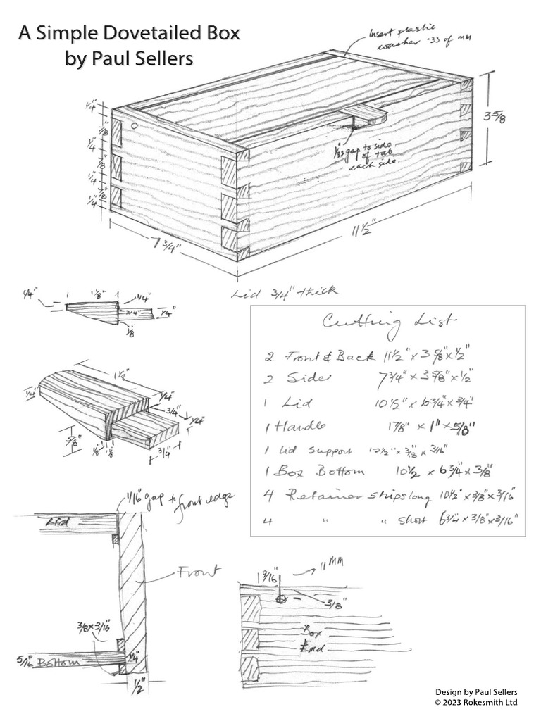 Building A Simple Dovetail Box Drawing | PDF