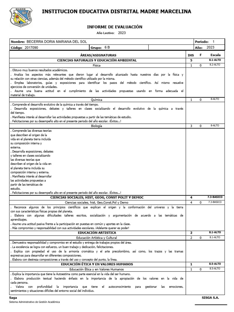 Informe de Evaluacion | PDF | Evaluación