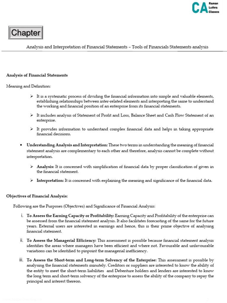 Analysis of Financial Statements | PDF | Financial Statement ...
