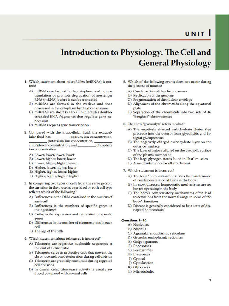 Guyton Review Homeostatic+cell | PDF