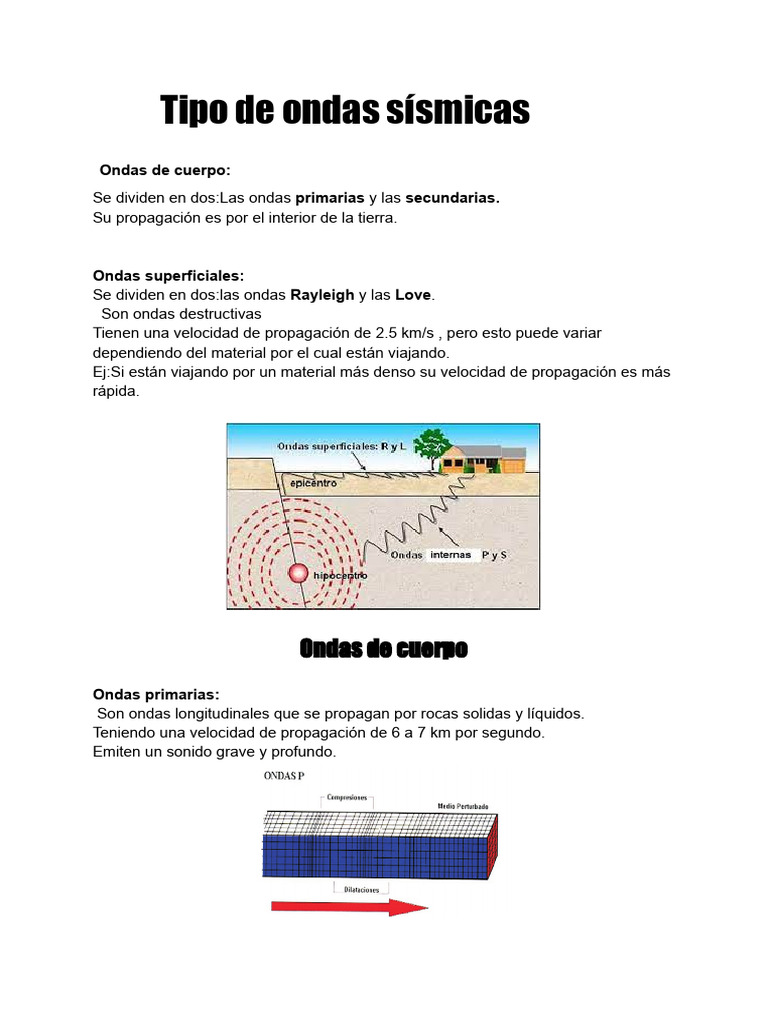 Tipo de Ondas Sísmicas | PDF