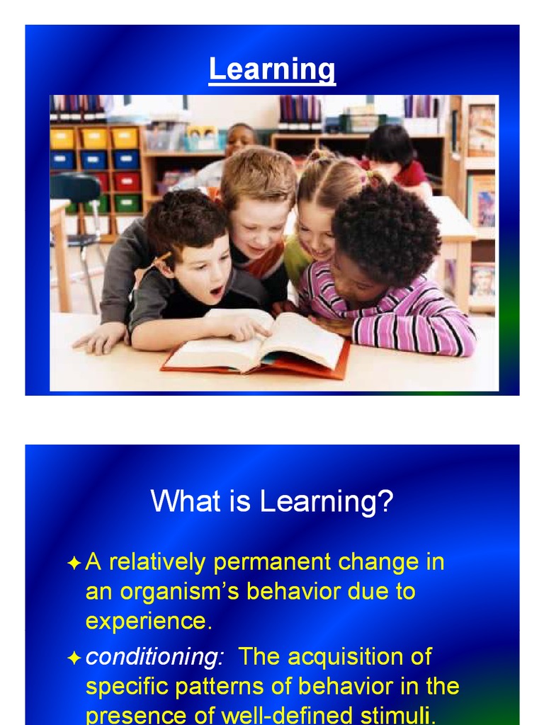 Learning | PDF | Classical Conditioning | Reinforcement