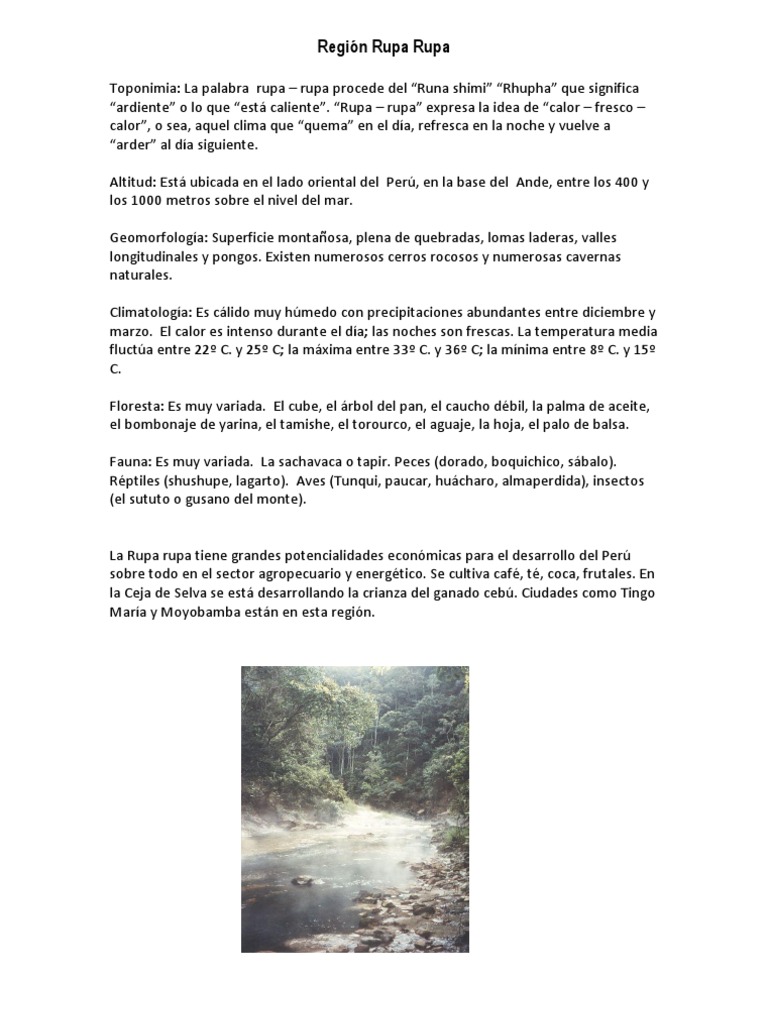 Región Rupa Rupa (CESAR) | PDF | Ciencias de la Tierra | Geografía Física