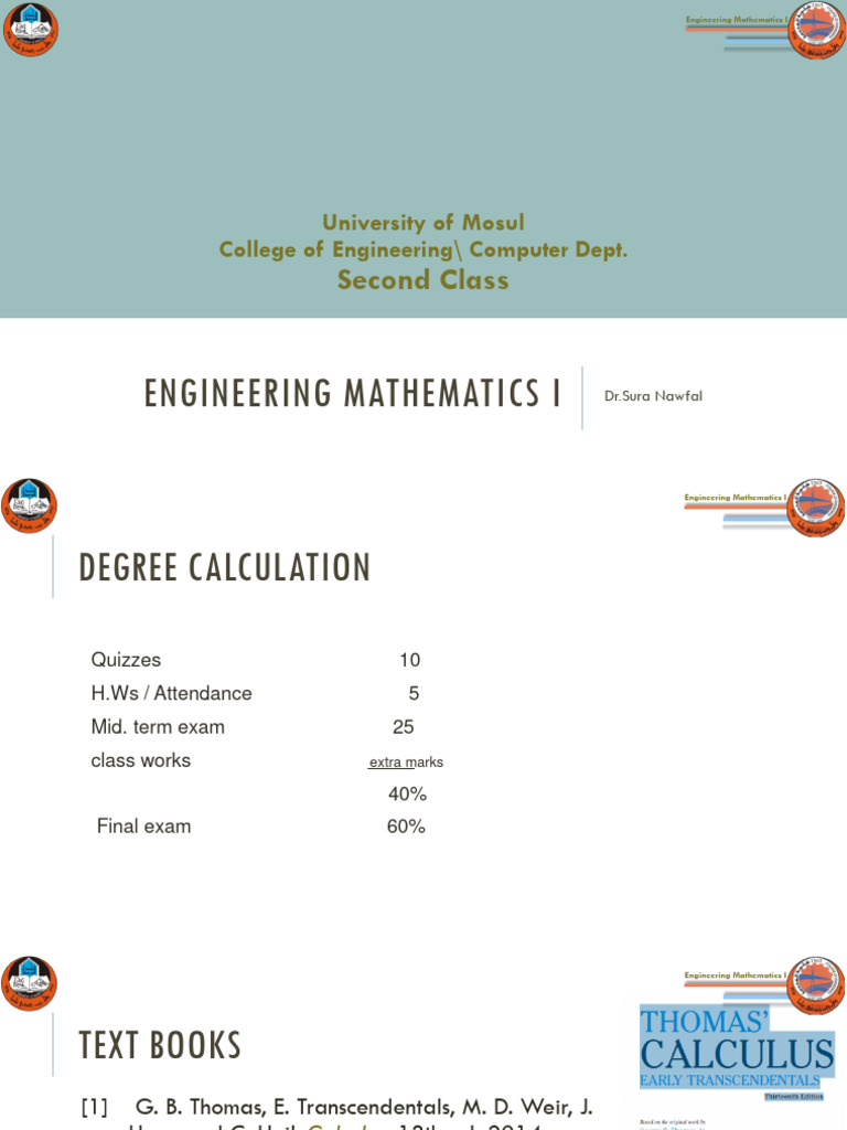 Engineering Math for 2nd Year Students | PDF | Function (Mathematics) | Variable (Mathematics)