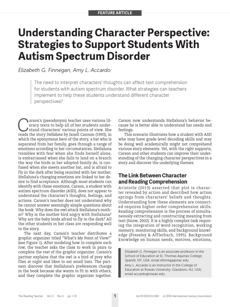 Autism Strategies for Character Perspective | PDF | Autism Spectrum ...