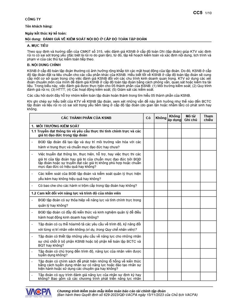 CC5. Danh Gia Ve KSNB o Cap Do Tdoan | PDF