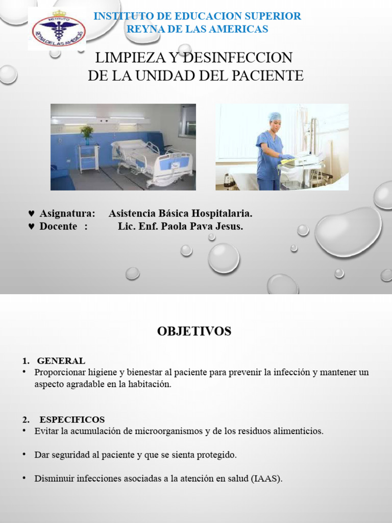 Tema 3 Limpieza y Desinfeccion de La Unidad Del Paciente | PDF | Hogar, jardinería y bricolaje ...