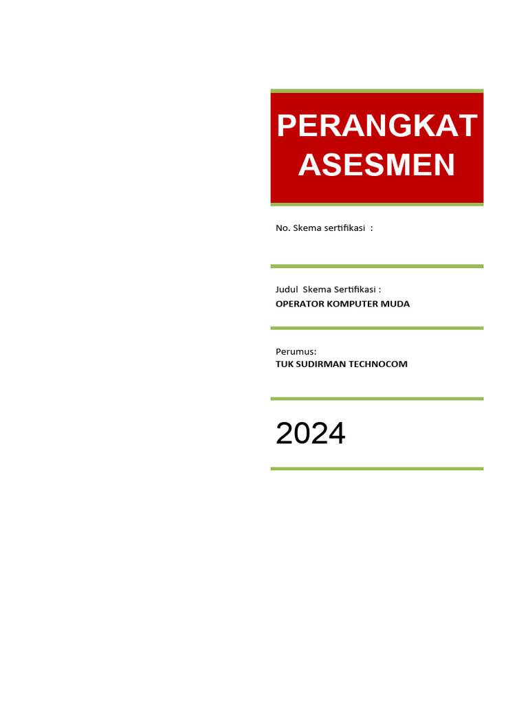 Uji Kompetensi Operator Komputer Muda | PDF