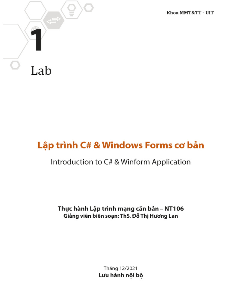 Lab 01 - Introduction To CSharp and Windows Forms | PDF