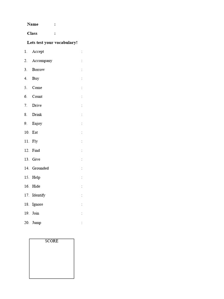 Lets Test Your Vocabulary | PDF