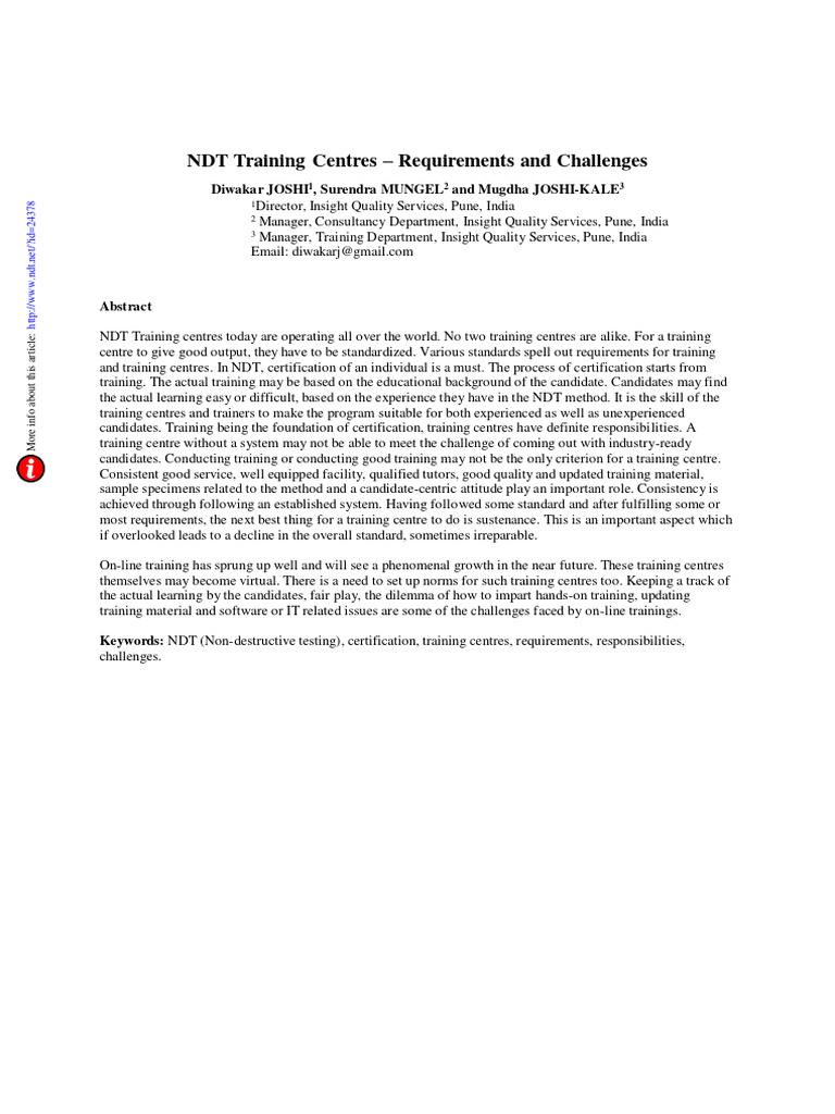NDT Paper 1 | PDF | Nondestructive Testing | Certification