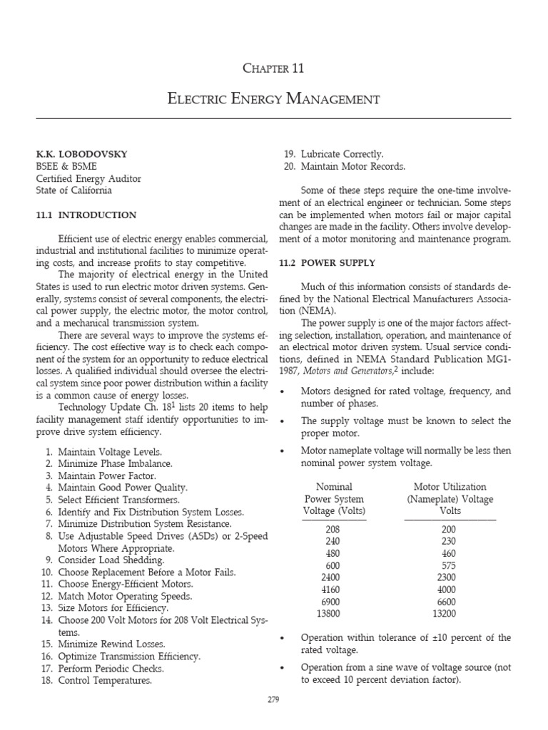 ELECTRIC ENERGY MANAGEMENT AND EMC SYSTEMS | PDF | Electric Motor ...