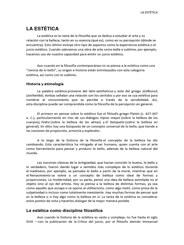 La Estetica | PDF | Estética | Belleza