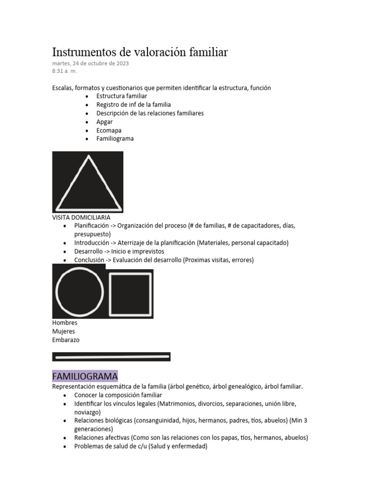 Instrumentos de Valoración Familiar | PDF