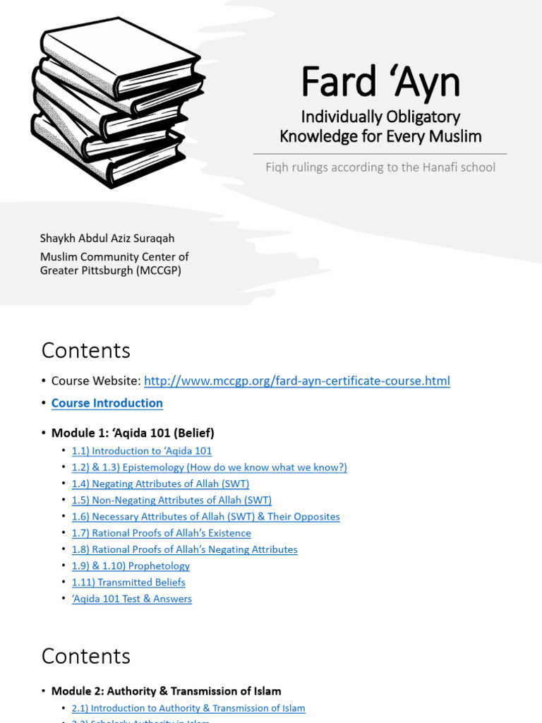 Fard_Ayn_Course | PDF | Truth | Knowledge