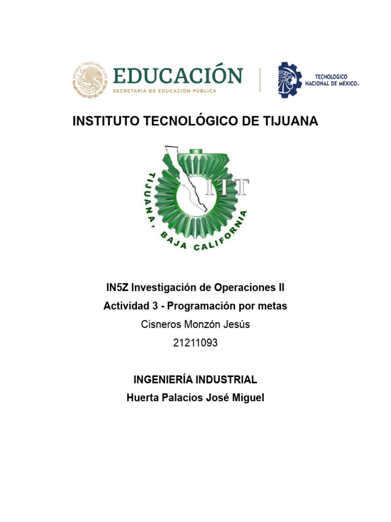 Actividad 3 - Programación por metas | PDF