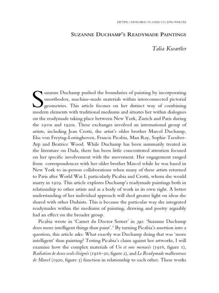 Suzanne Duchamps Readymade Paintings | PDF