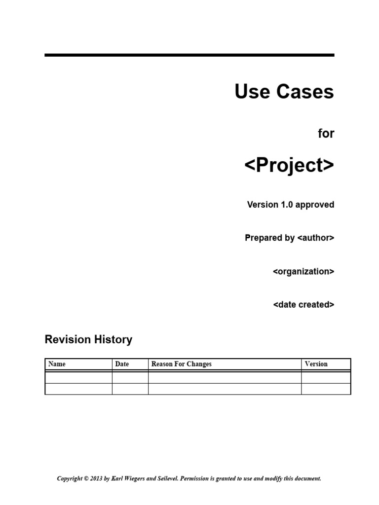 Use Case Template | PDF | Use Case | Computer Science
