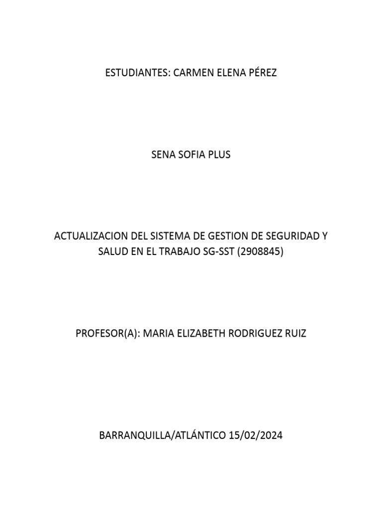 actividad 1 sofia plus SG-SST | PDF | Business