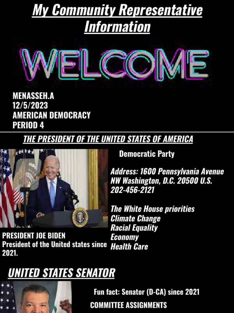 My Community Representative Information | PDF | California