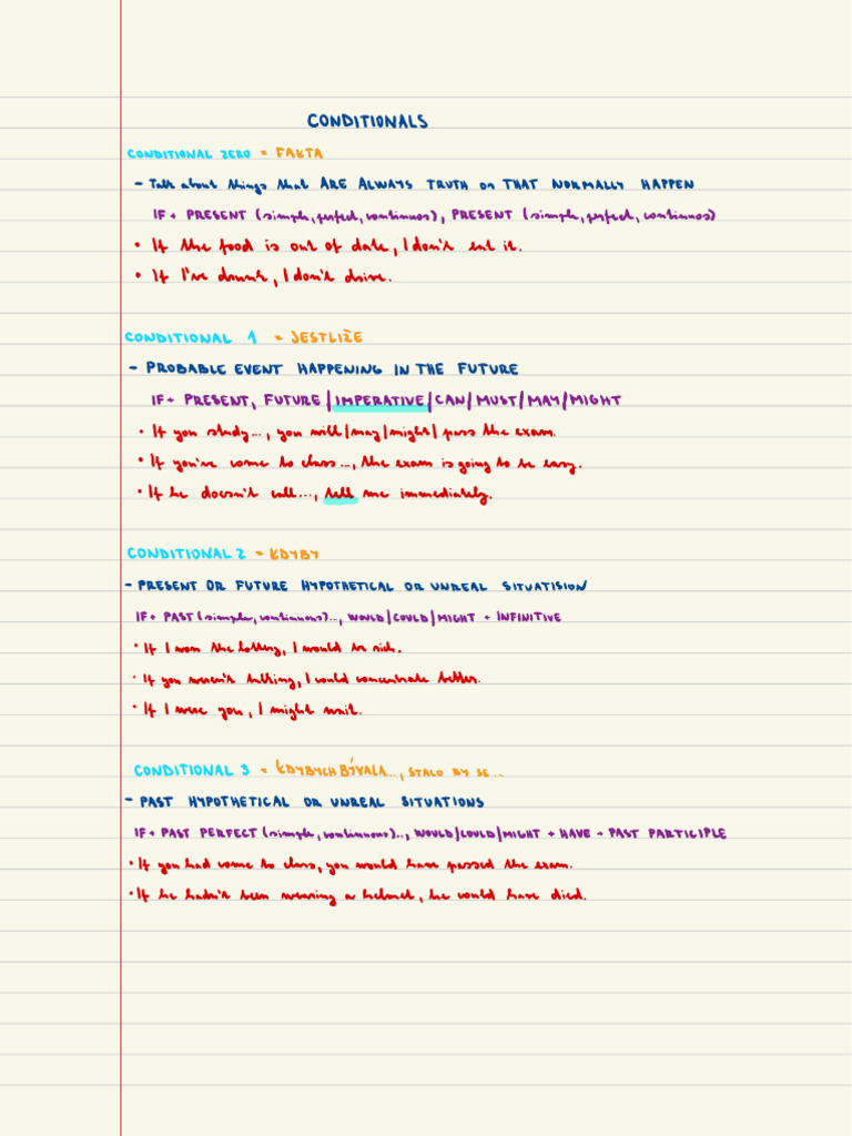 Conditionals | PDF | Morphology | Grammatical Conjugation