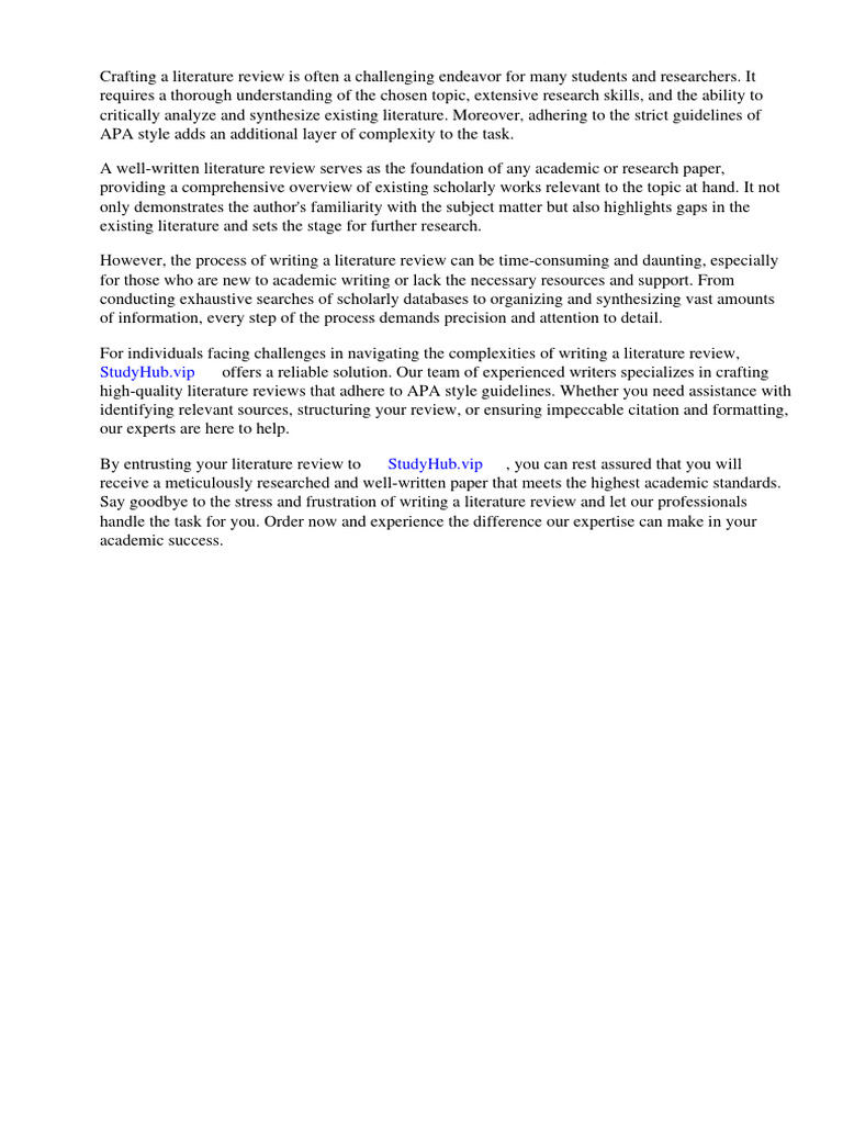 Example Literature Review Apa Style | PDF | Apa Style | Citation Example Literature Review Apa Style | PDF | Apa Style | Citation