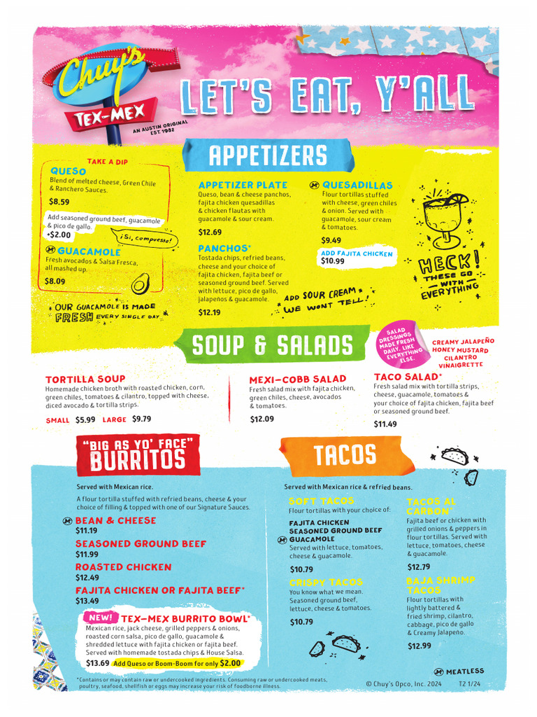 Chuys 2024 Menu Edits - Tier 2 - 1.25.24 NO MARKS 1 | PDF | Mexican ...