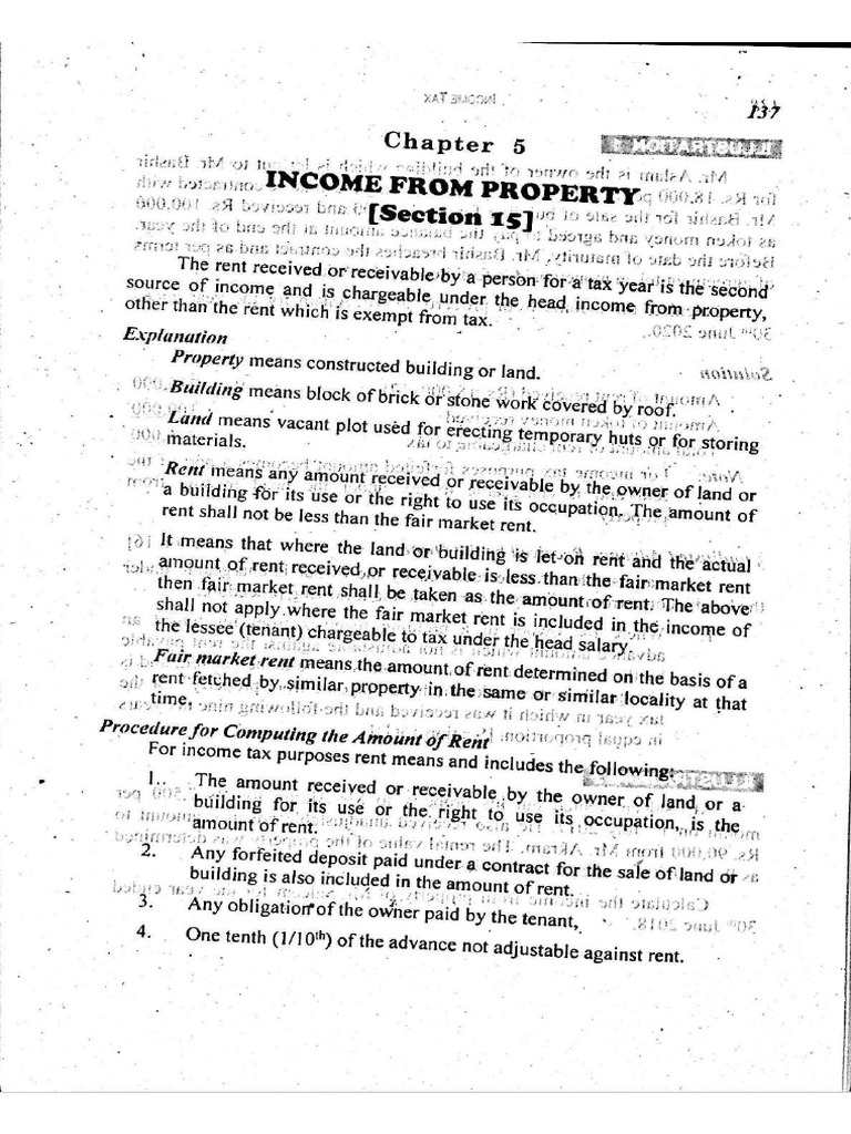 Lecture 8 Heads of Income (Property) | PDF