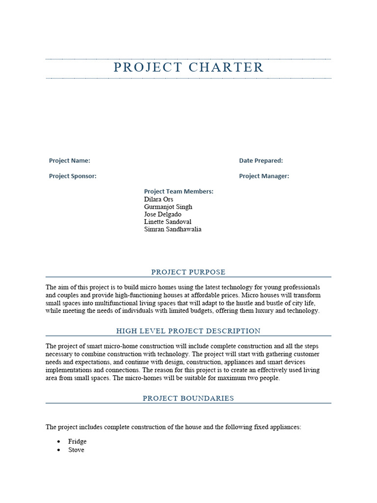 Project Charter - Capstone | PDF | Project Management | Risk
