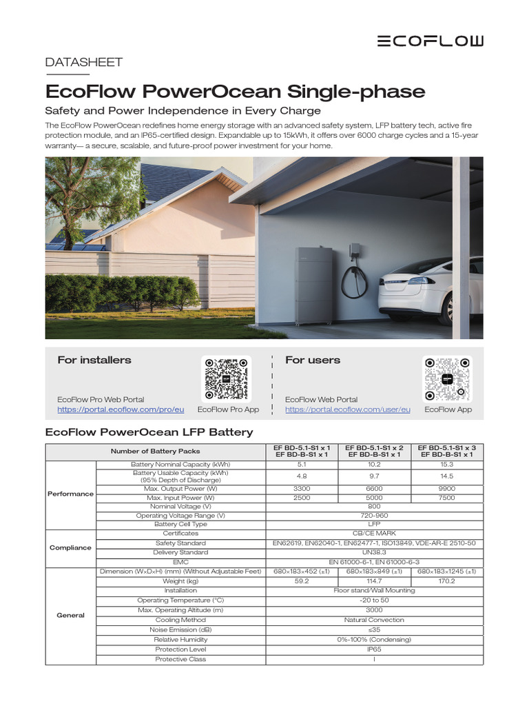 EcoFlow PowerOcean (Single Phase) - Datasheet - EN | PDF | Mains ...