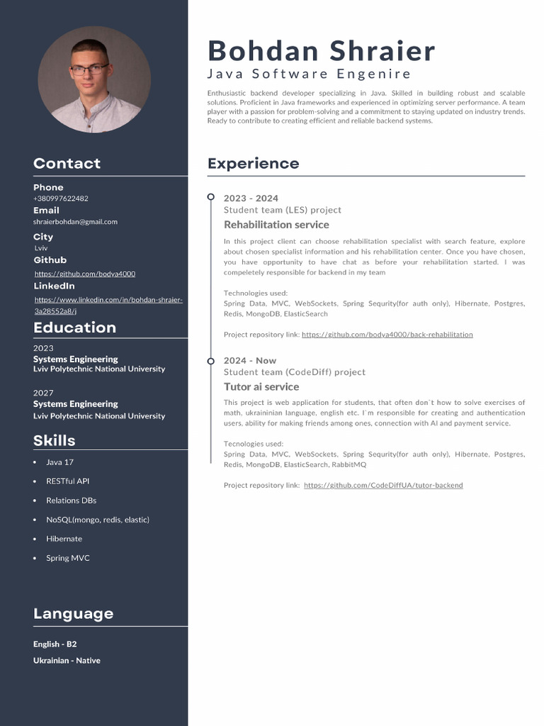 CV Java Specialist | PDF