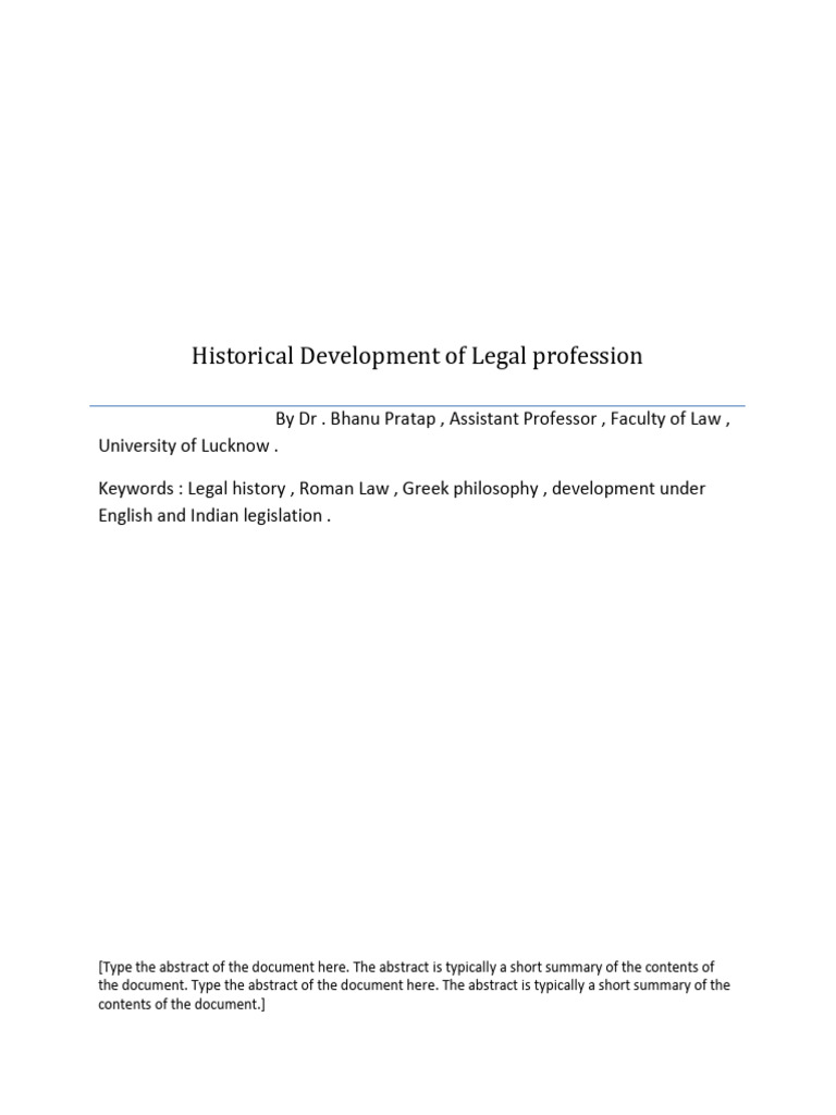 Historical Development of Legal Profession | PDF | Barrister | Lawyer
