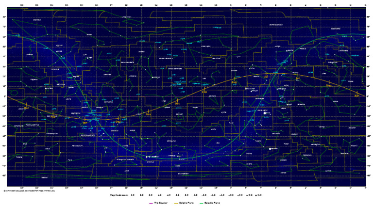 Constellations Map Equ110112 | PDF | Stellar Astronomy | Stellar Groupings