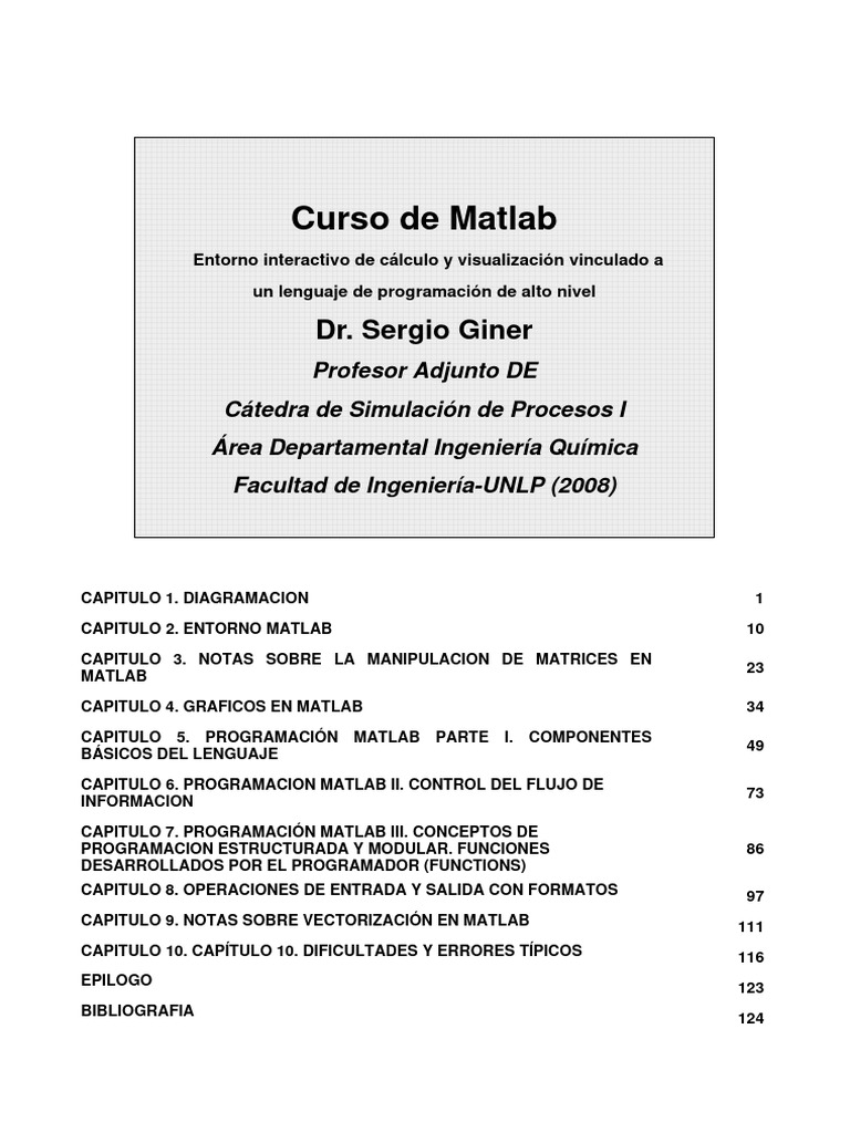 Curso de Matlab DR Sergio Giner | PDF