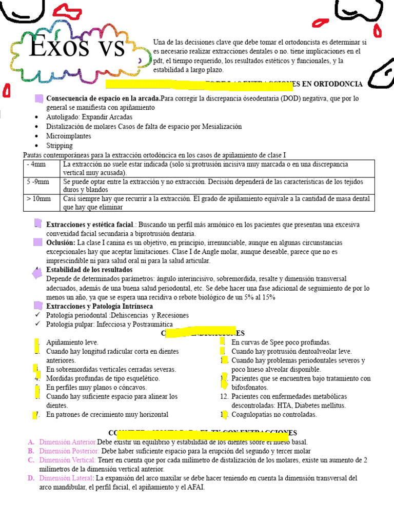Temarios Exos VS No Exos | PDF | Ortodoncia | Ramas de Odontología