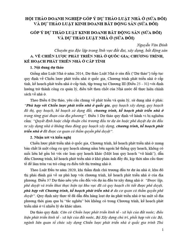 MR Nguyen Van Dinh - HT Luat Nha o Va Luat KD BDS 2 | PDF