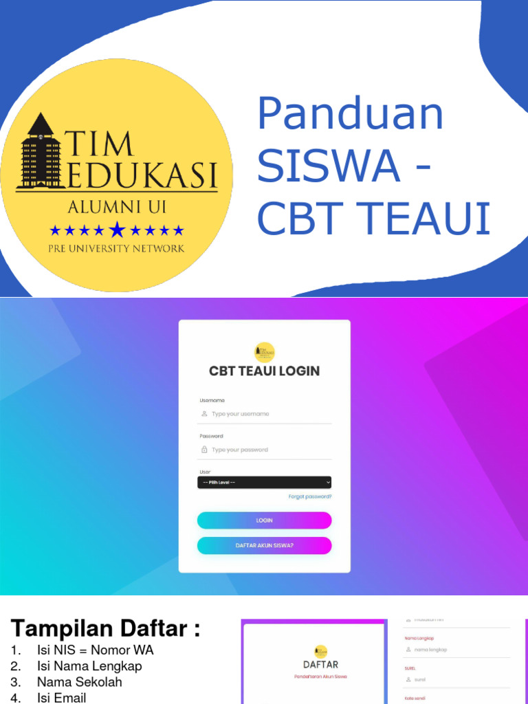 Panduan Siswa CBT TEA-UI | PDF