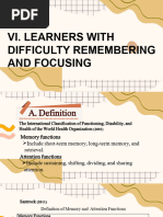 Learners With Difficulty Remembering and Focusing | PDF | Memory ...