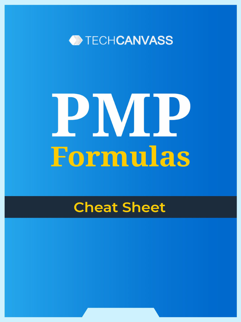 PMP Formulas Cheat Sheet | PDF
