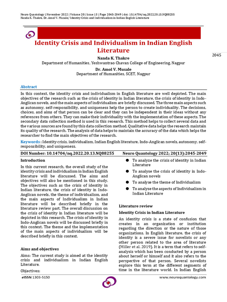 Identity Crisis and Individual | PDF | Individualism | Liberal Arts ...