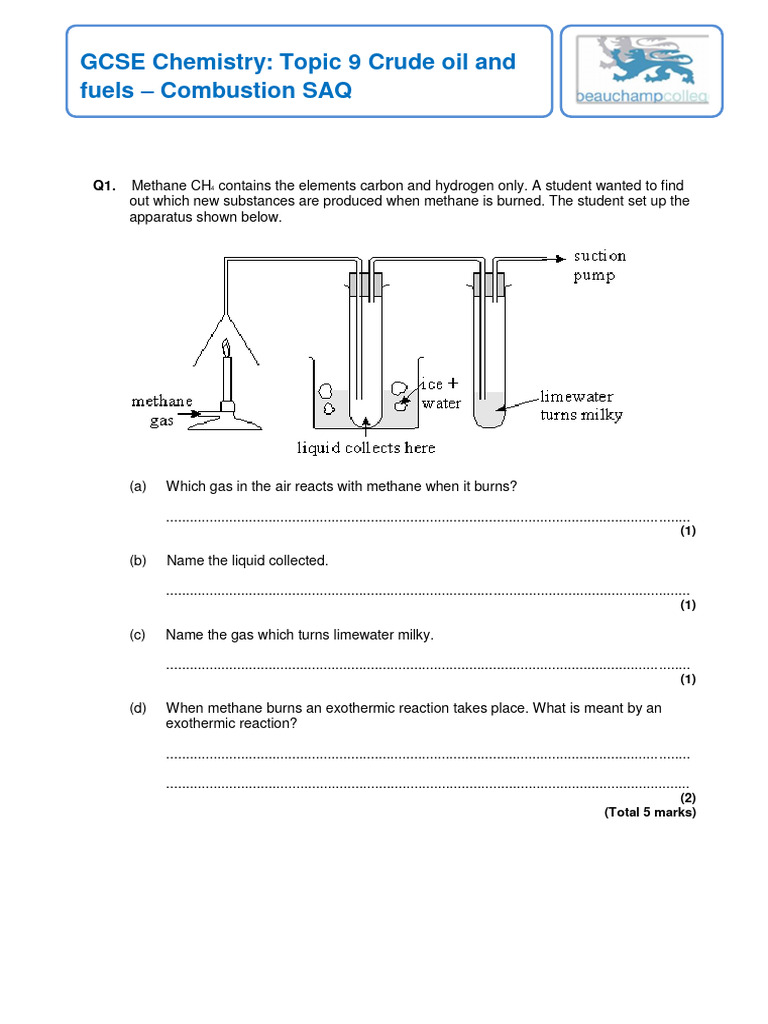 Methane Combustion and Candle Experiments | PDF | Combustion | Materials