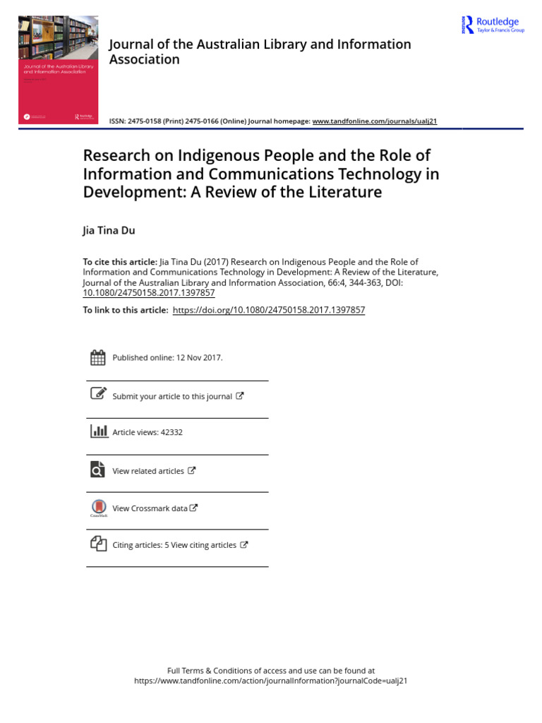 Research on Indigenous People and the Role of Information and ...