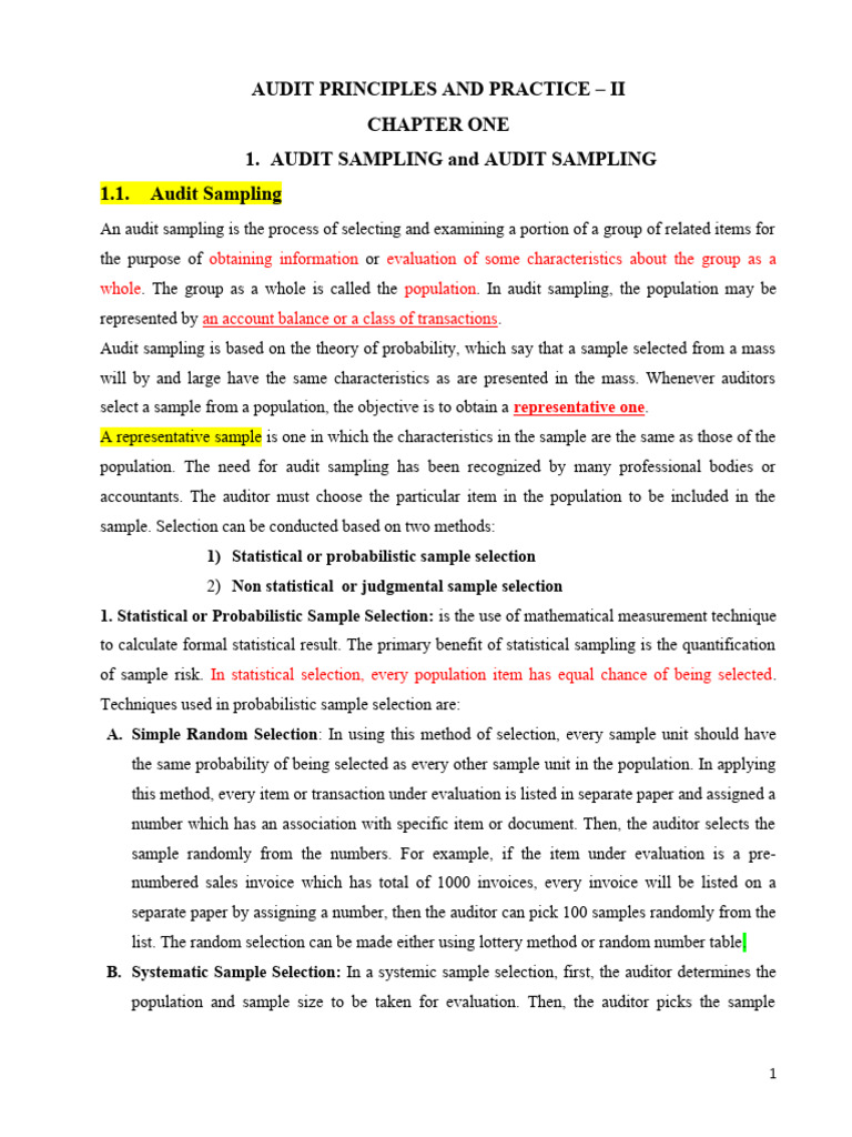 Audit Sampling Techniques | PDF | Business