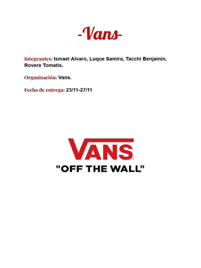 Vans | PDF | Gestión de recursos humanos | Business