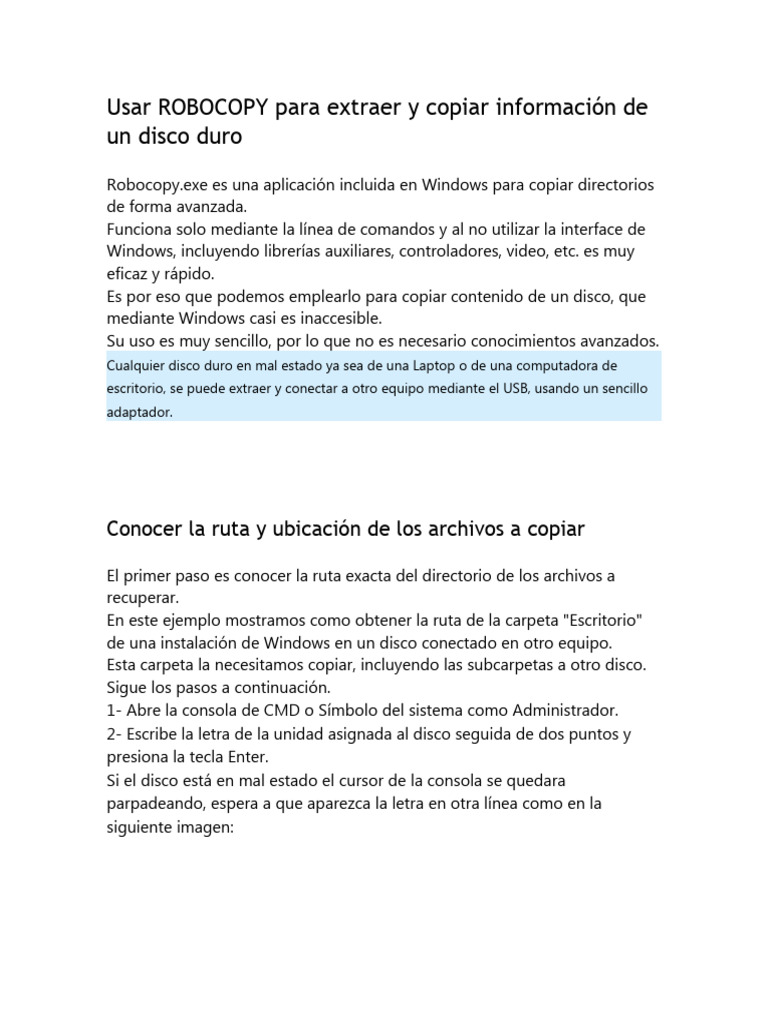 Usar ROBOCOPY para Copiar Archivos | PDF | Archivo de computadora ...