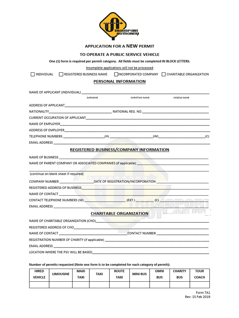 New Permit - Application Form & Requirements | PDF | Charitable ...
