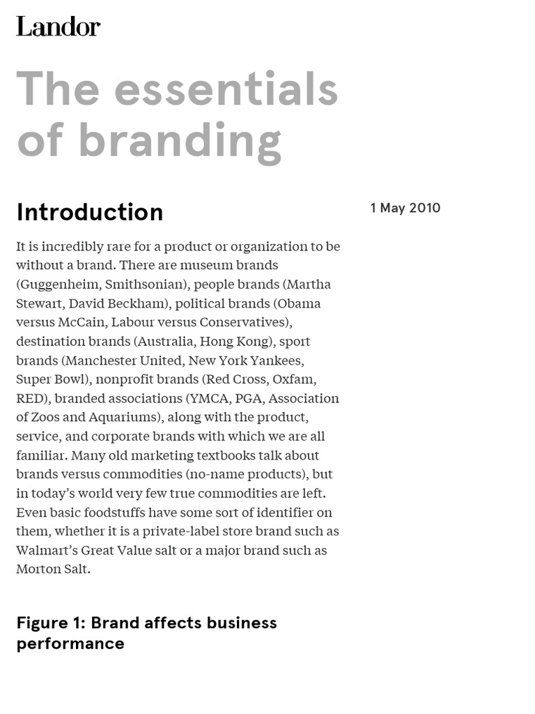 The Essentials of Branding - Thinking - Landor | PDF | Brand | Product ...