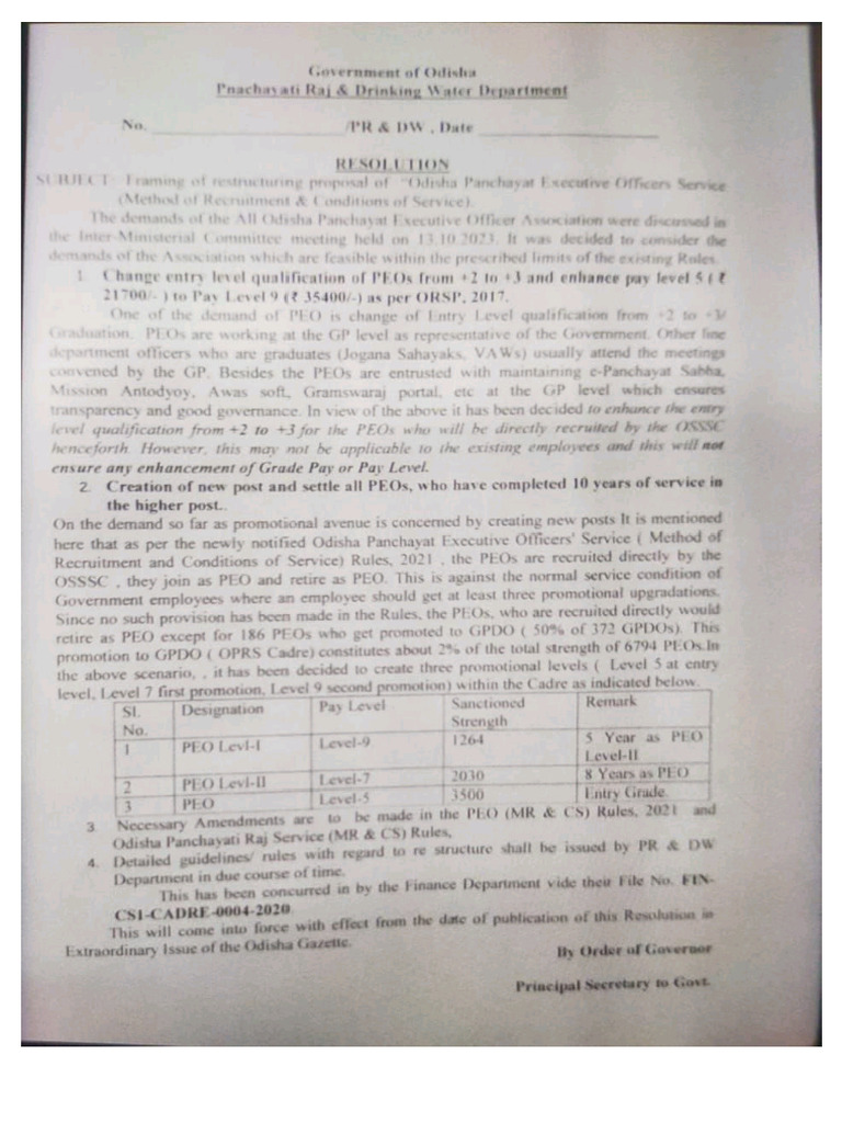 Osssc Peo Notice | PDF