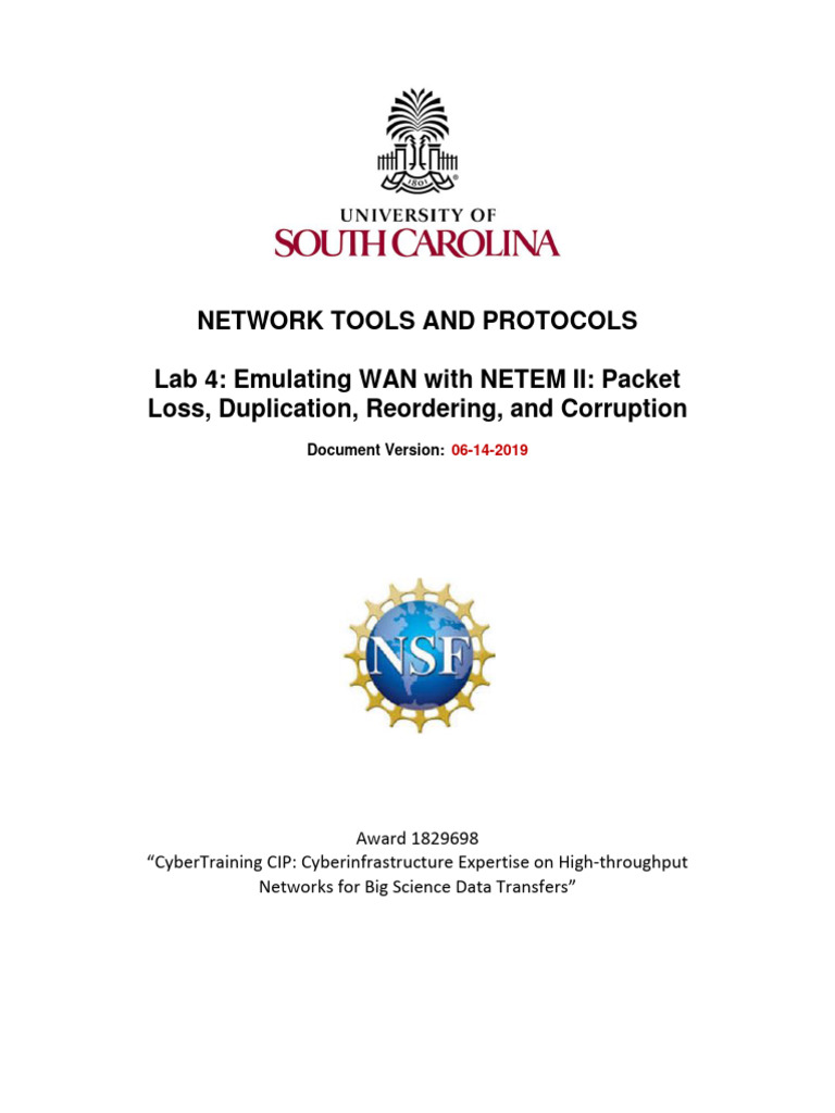 Lab 4 Emulating Wan With Netem Ii Packet Loss Duplication Reordering