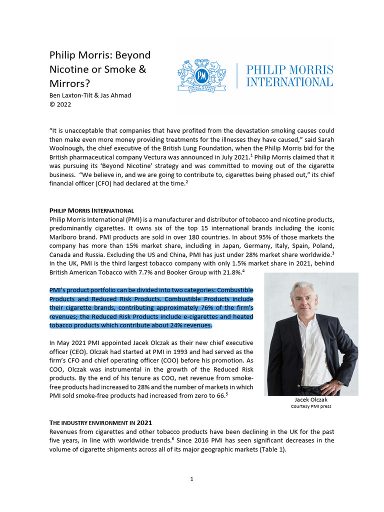 MGT3324 - Case 35 - Philip Morris | PDF | Tobacco Smoking | Addiction